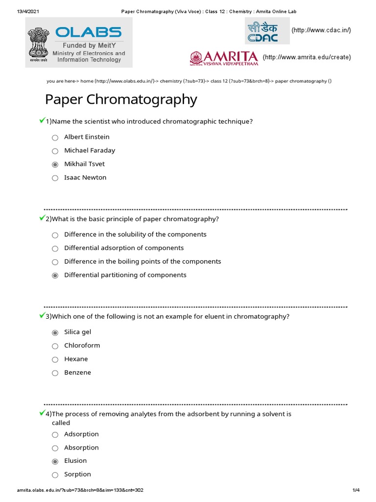 CROMATOGRAPHY | PDF | Chromatography | Elution