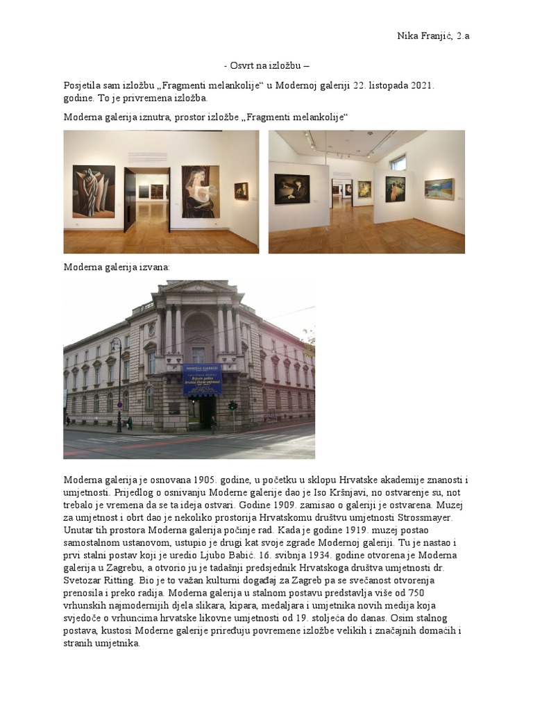 Osvrt Za Izložbu | PDF