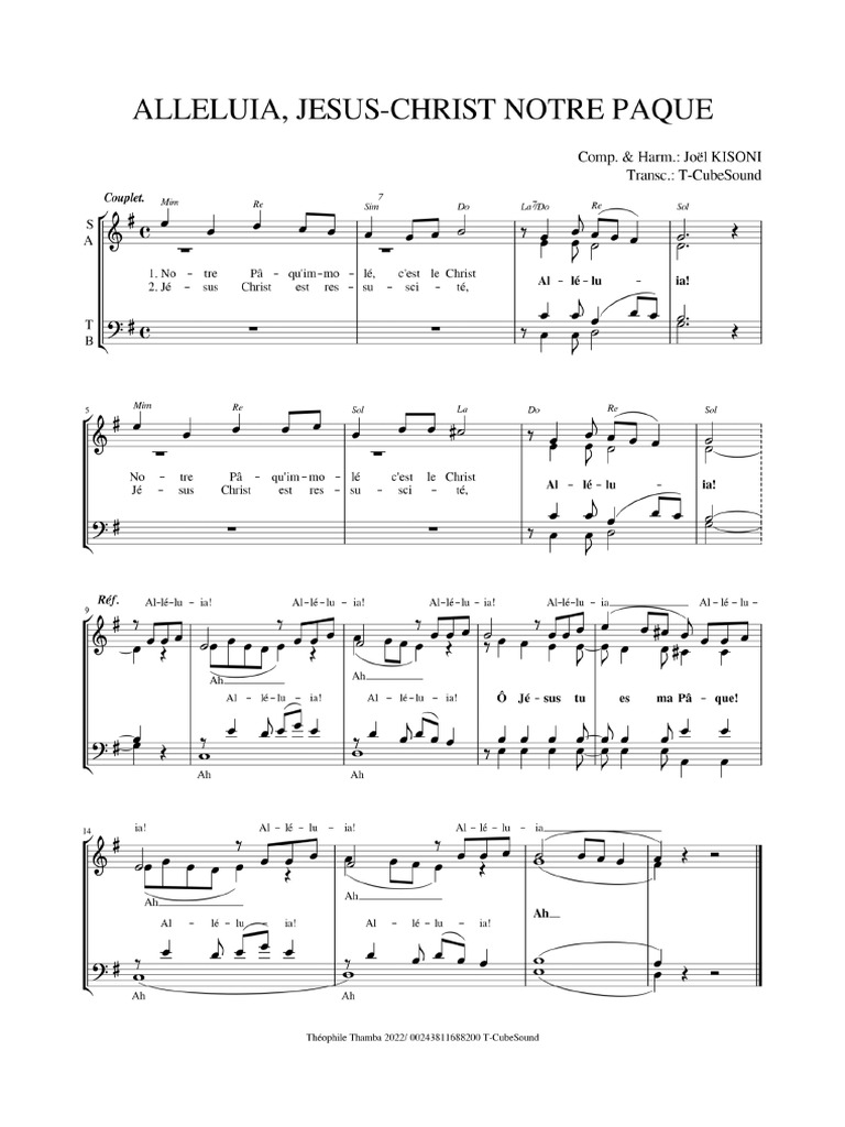 Alleluia Jesus-Christ Notre Pâque | PDF