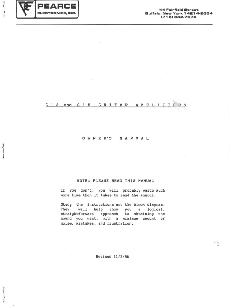 Pearce g1 Guitar Amplifier SCH | PDF