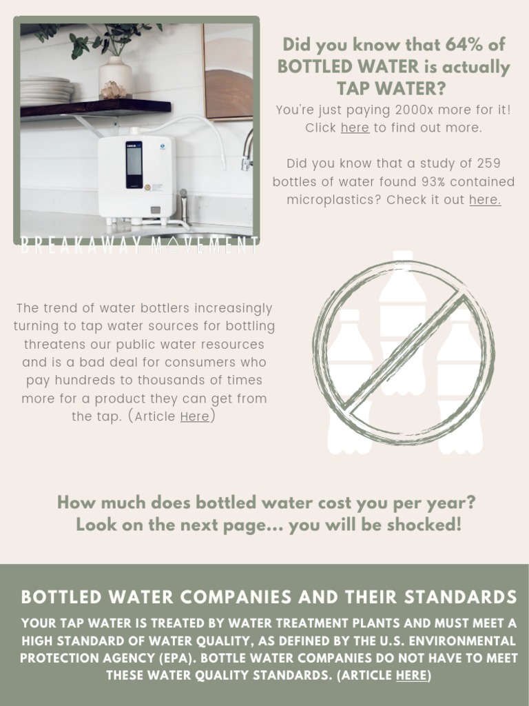 Bottle Water Comparison Chart | PDF | Bottled Water | Tap Water