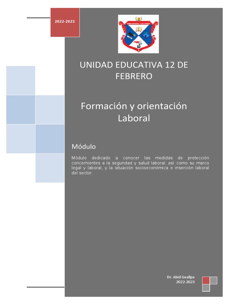 Formacion - y - Orientacion - Laboral 2022-2023 | PDF | Seguridad y salud ocupacional | Seguro