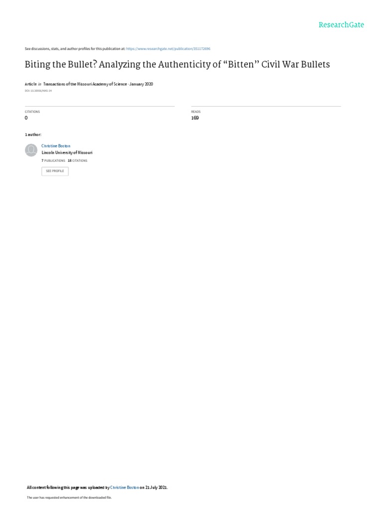 Biting The Bullet Analyzing The Authenticity of Bi | PDF | Tooth | Bullet