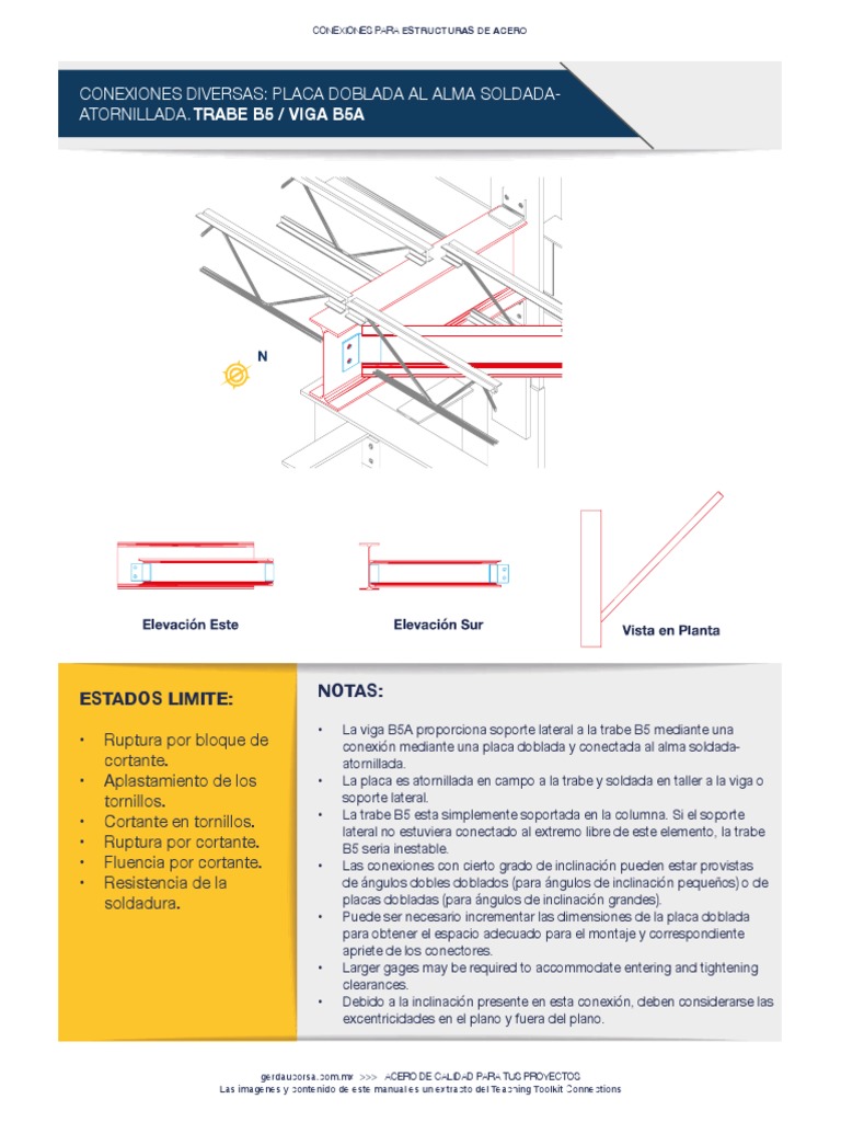 Conexiones Diversas Placas Dobladas Al Alma Soldada-Atornillada. Trabe ...