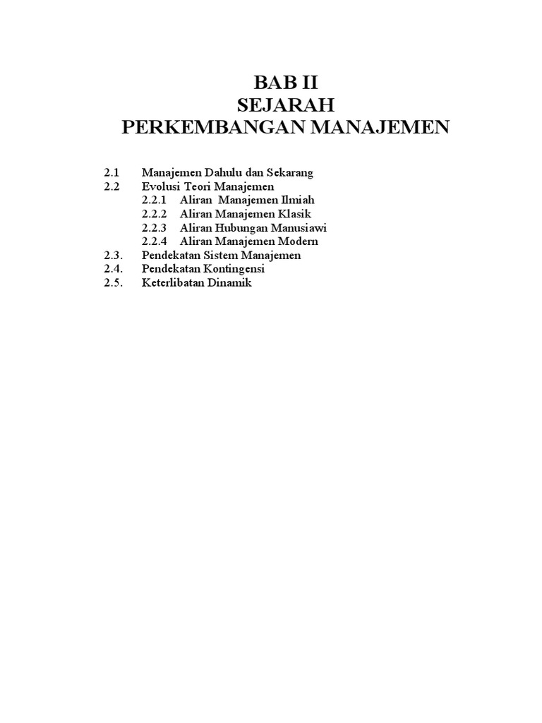 TM 2 - Bab II Sejarah Perkembangan Manajemen | PDF