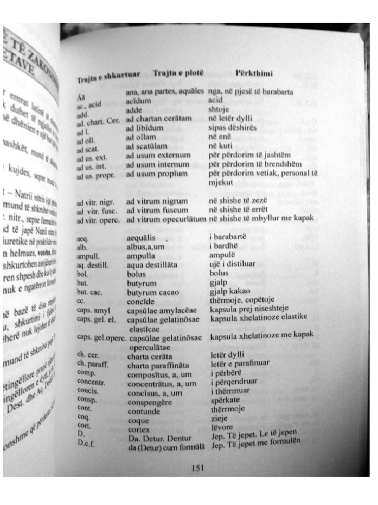 Fjalori I Latinishtes Mjekësore | PDF