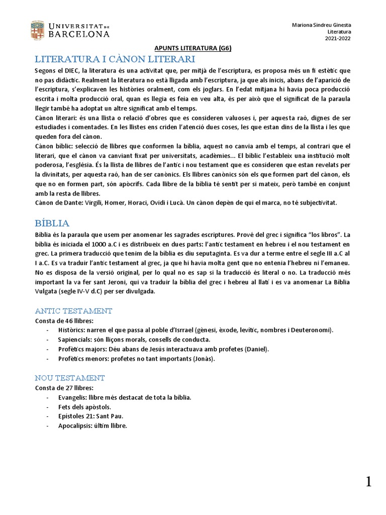 Apunts Literatura | PDF