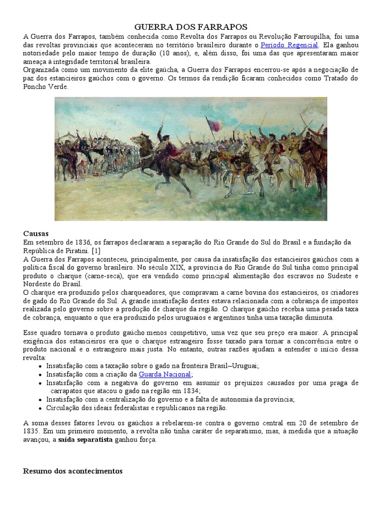 Guerra Dos Farrapos | PDF | Governo | Brasil