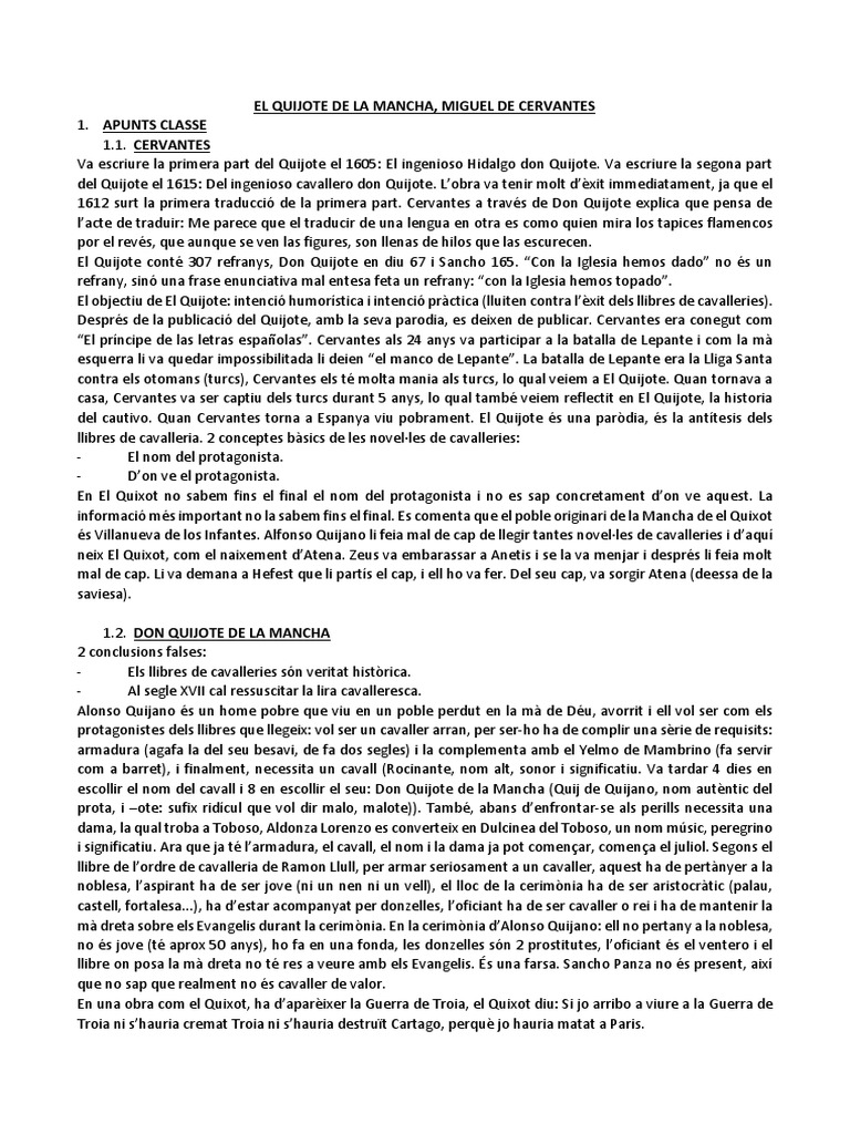 El Quixot Resum | PDF