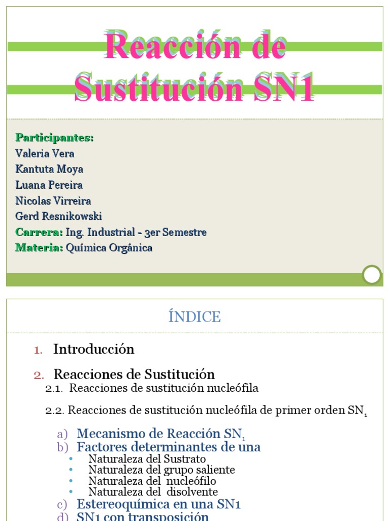 5 Reacciones de Sustitución Nucleófila y Eliminación | PDF | Química ...