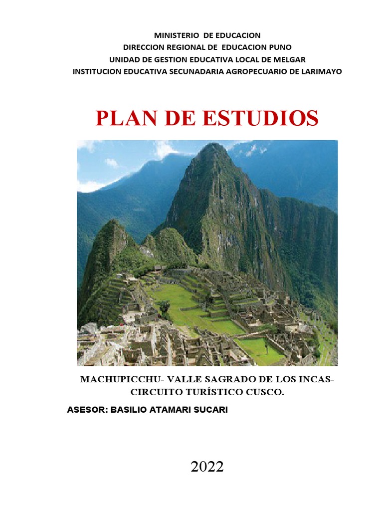 Plan de Estudios Cusco | PDF | Machu Picchu