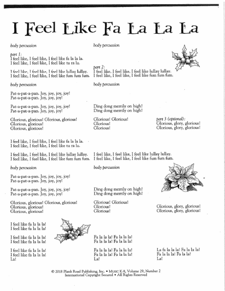 I Feel Like Fa La La La Lyrics | PDF