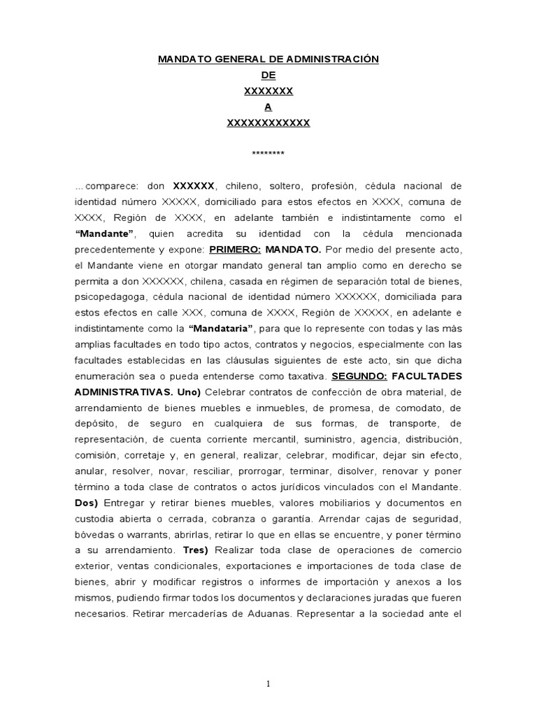Mandato General Sociedades | PDF | Bancos | Pagos