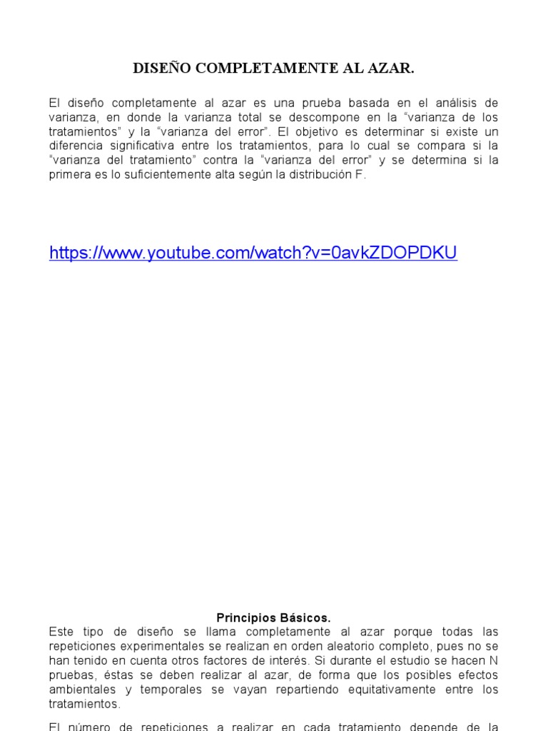 Unidad 2 DISEÑO COMPLETAMENTE AL AZAR | PDF | Análisis de variación ... Unidad 2 DISEÑO COMPLETAMENTE AL AZAR | PDF | Análisis de variación ...