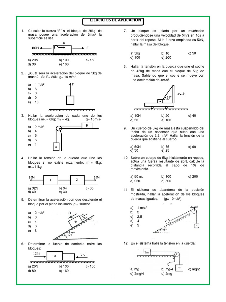 Dinamica 5to de Secundaria | PDF | Fuerza | Masa