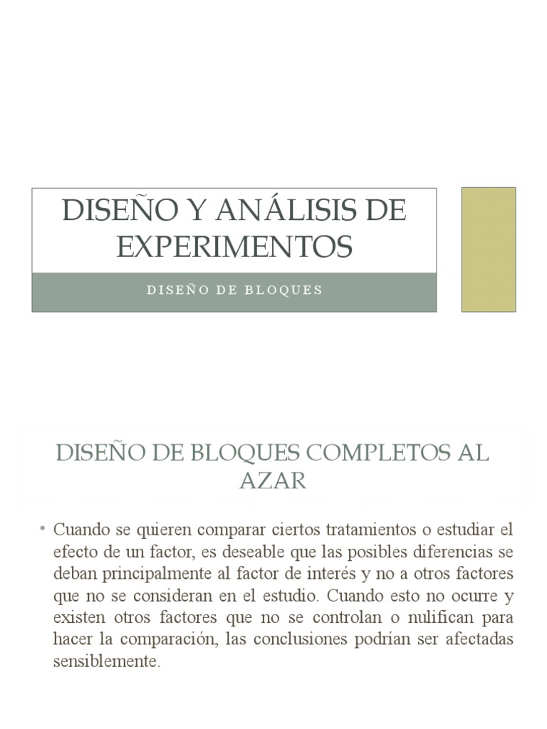 Diseño de Bloques | PDF | Experimentar | Matriz (Matemáticas)
