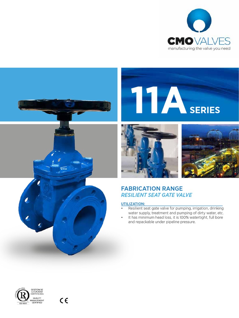 Resilient Seat Gate Valve Non Rising Stem 11A Eng | PDF | Valve | Hydraulic Engineering
