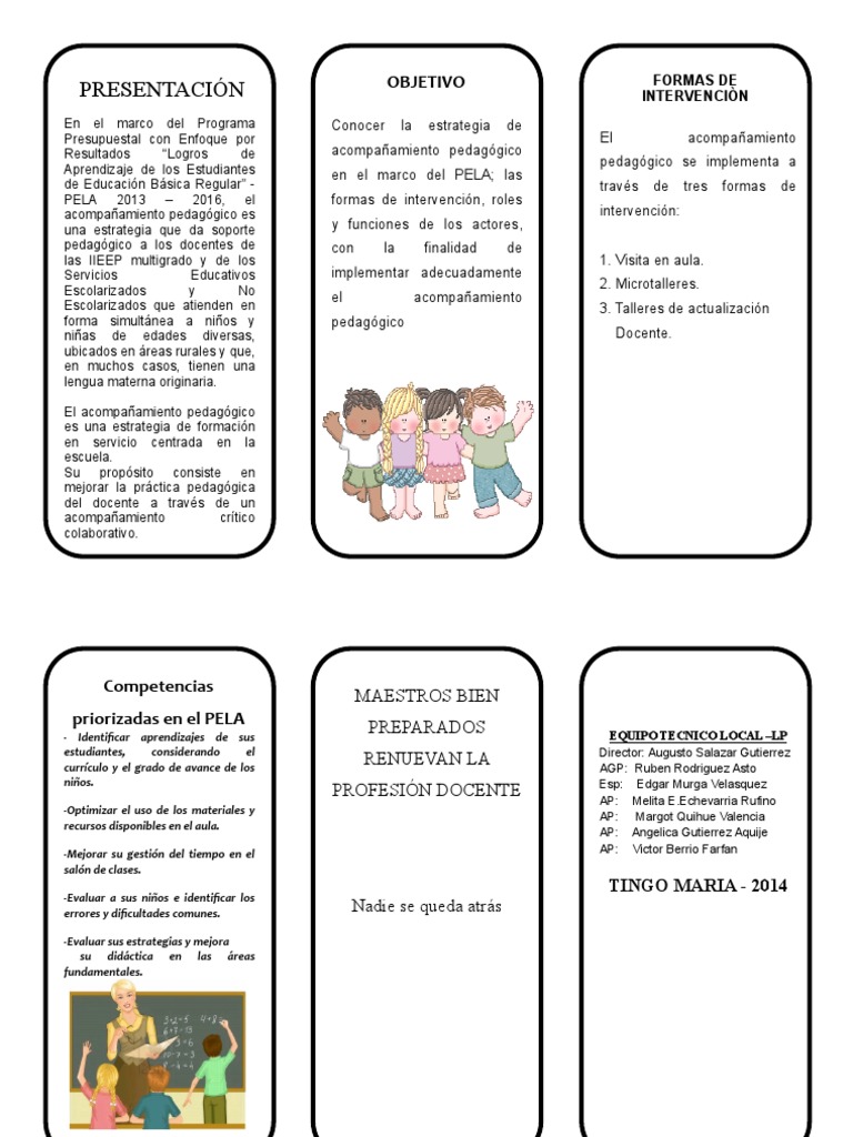 Triptico - Pela 2014 | Descargar gratis PDF | Pedagogía | Maestros