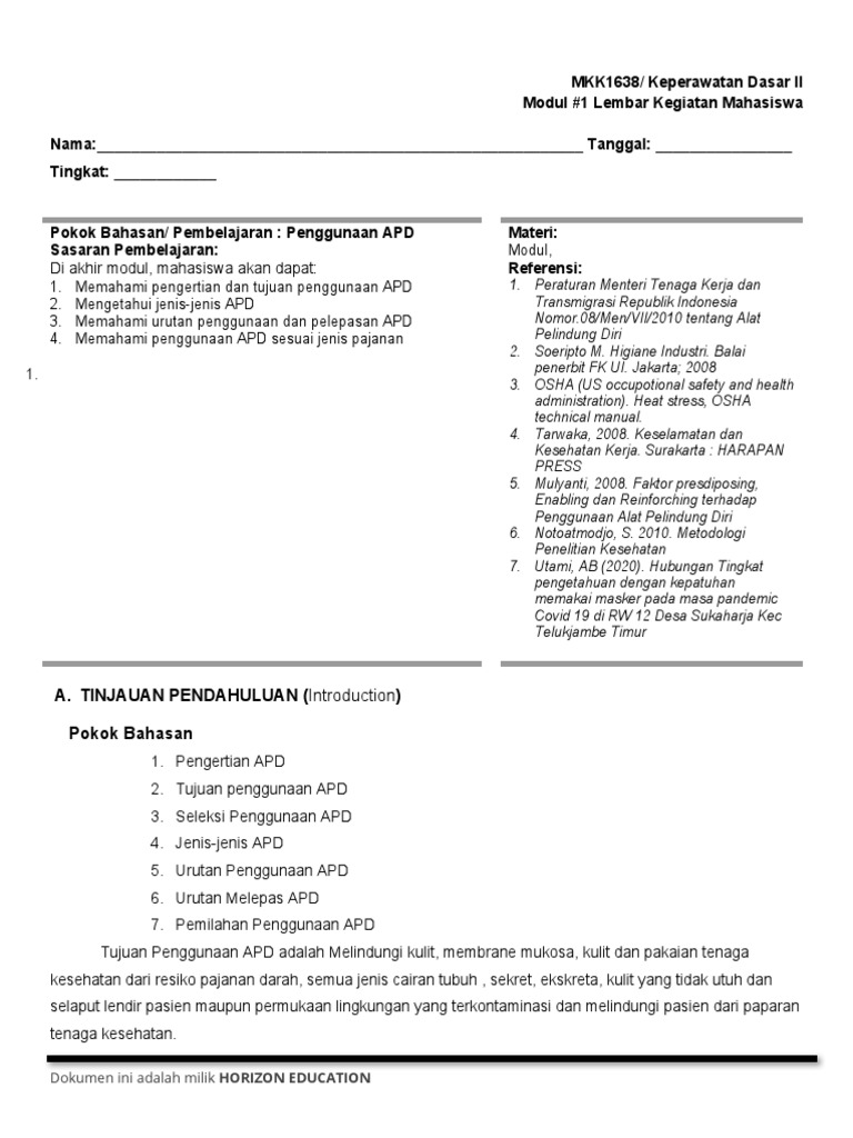 Panduan Penggunaan APD untuk Tenaga Kesehatan | PDF | Kesehatan ...