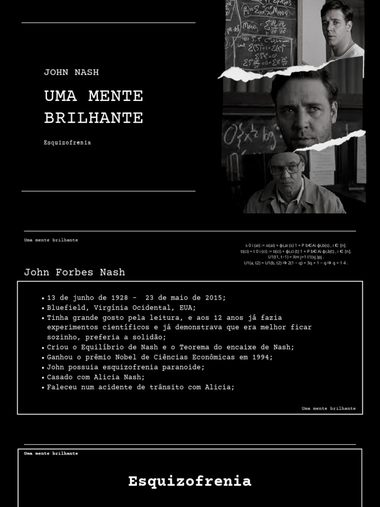John Nash | PDF | Esquizofrenia | Ciência cognitiva