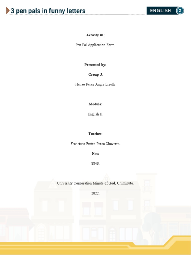Pen Pal Application for English Learning | PDF | English Language