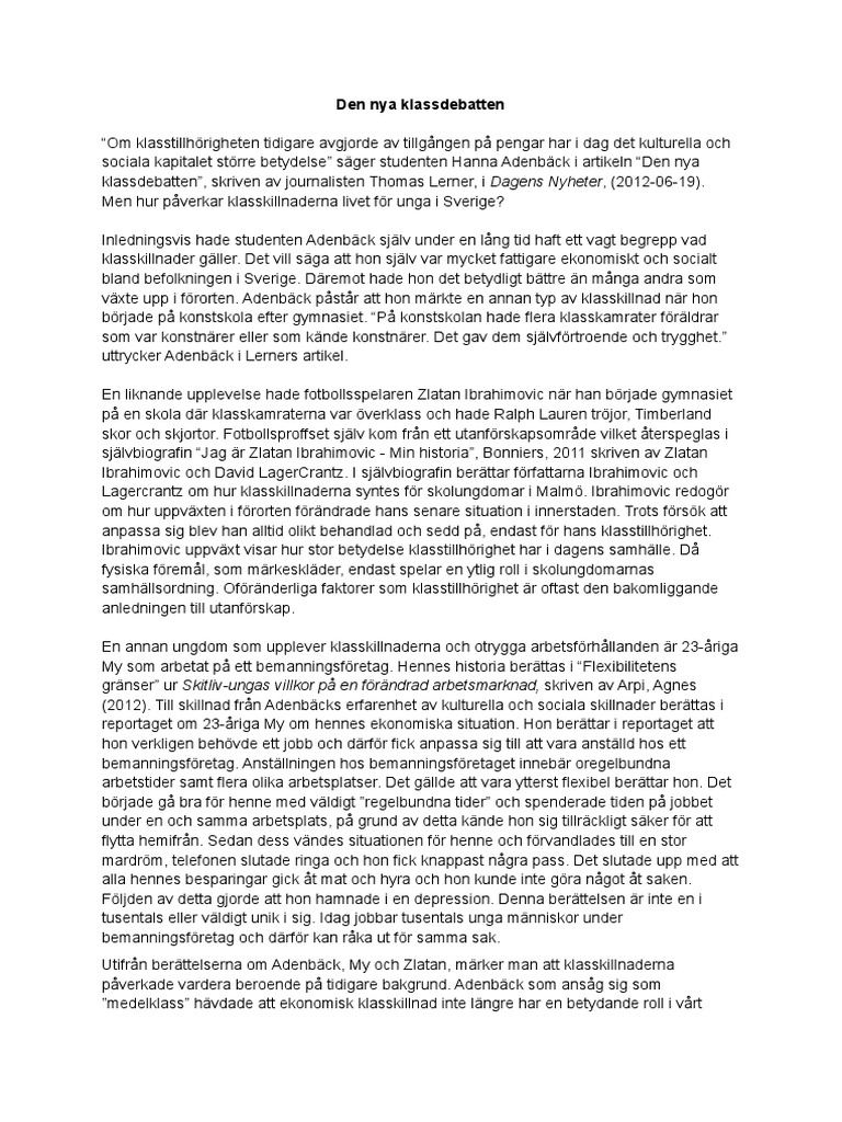 PM Uppgift 2 - Svenska Impulser 3 | PDF