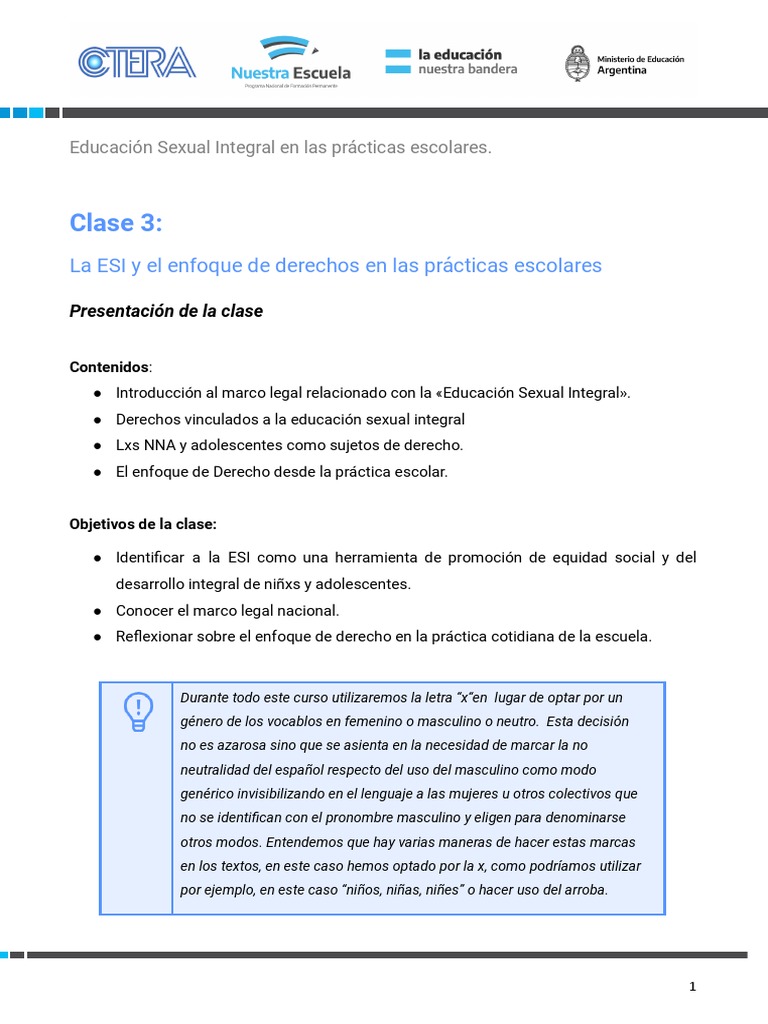01 ESI Clase - 03 | PDF | Educación sexual | La violencia contra las mujeres