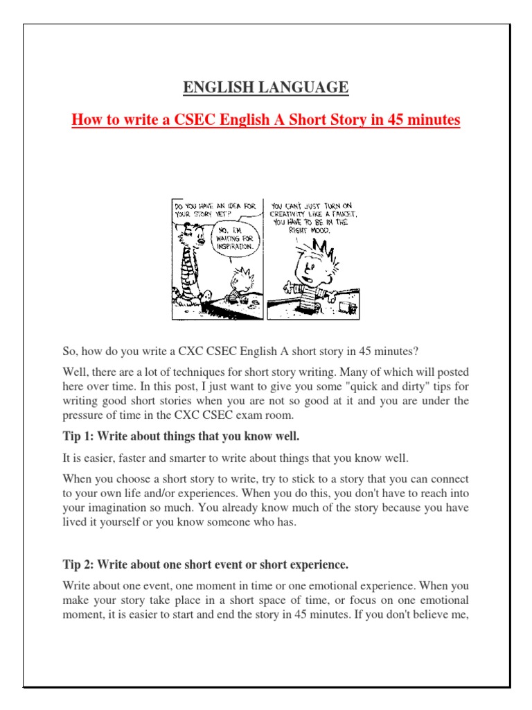 How To Write A Short Story Tips | Download Free PDF | Essays | Experience