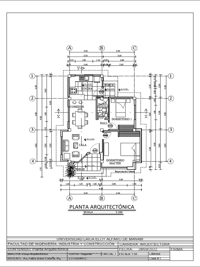 Clase 1 Planta Arquitectonica-Acotada y Amoblada | PDF