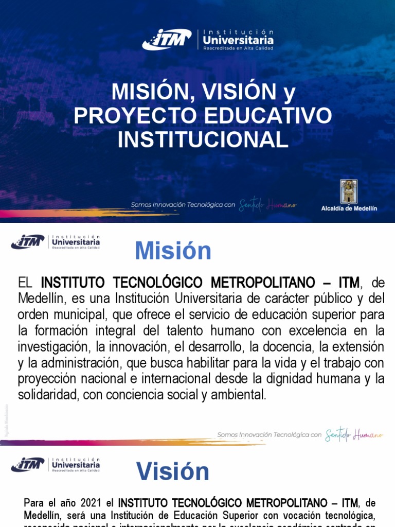 1.misión, Vision y Proyecto Institucional | PDF | Ingeniería | Institución