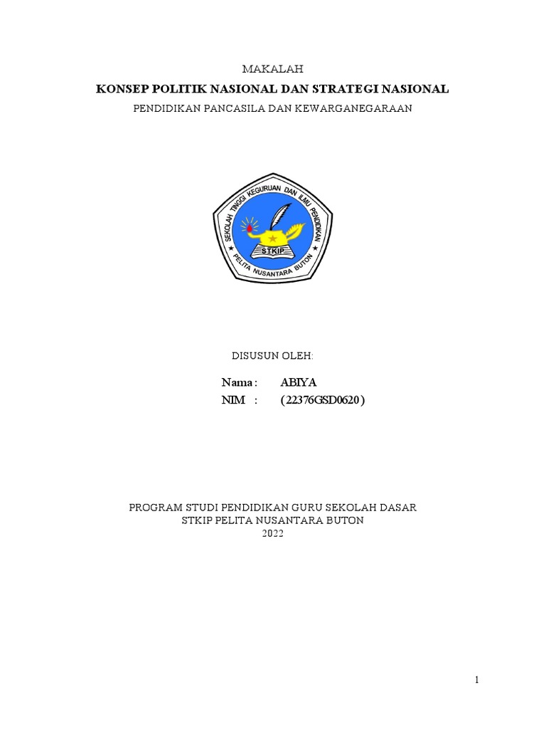 Politik Dan Strategi Nasional | PDF | Politik