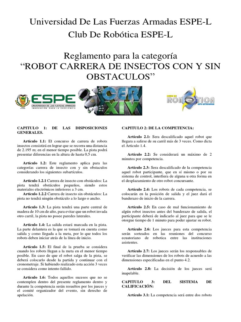 Carrera de Insectos | PDF | Robot | Robótica