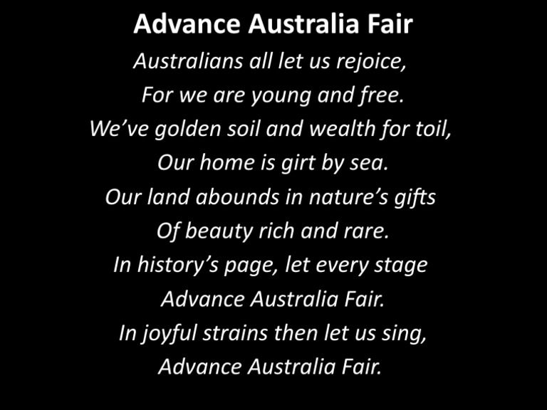 Advance Australia Fair - Lyrics | PDF