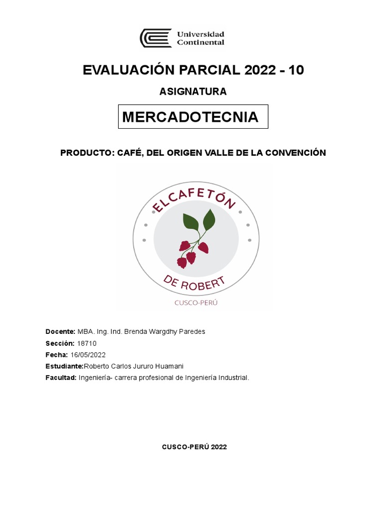 Evaluacion Parcial | PDF | Calidad (comercial) | café