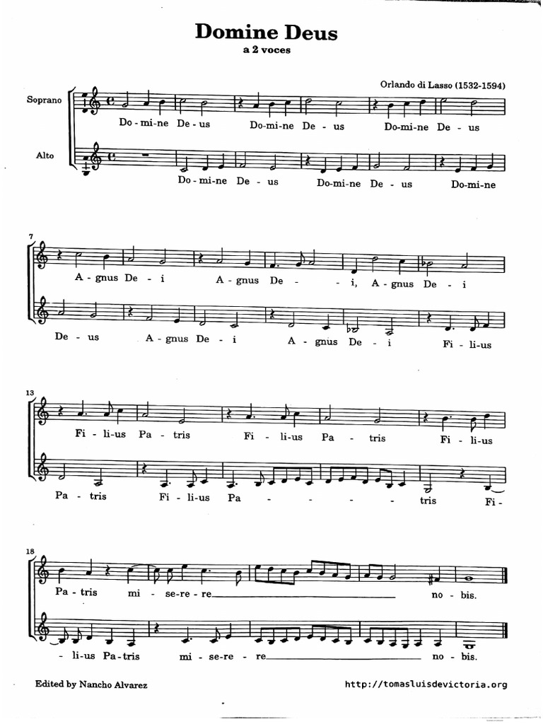 Domine Deus - Orlando Di Lasso | PDF