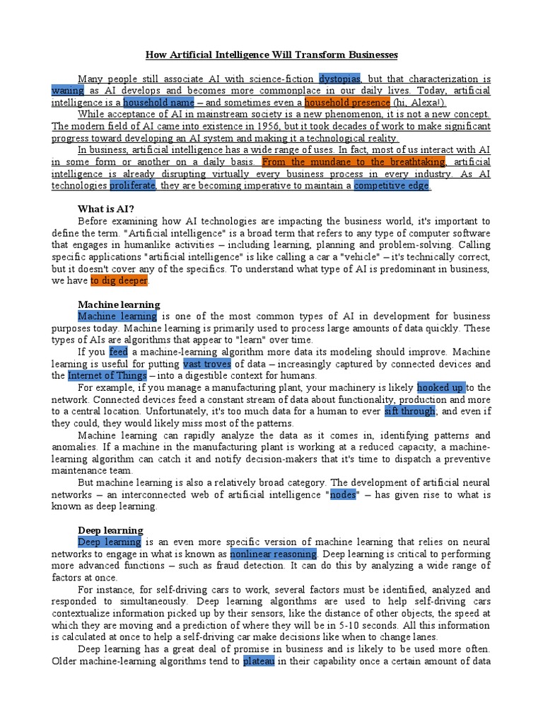 Practical Class 2 Text Artificial Intelligence | PDF | Artificial ...