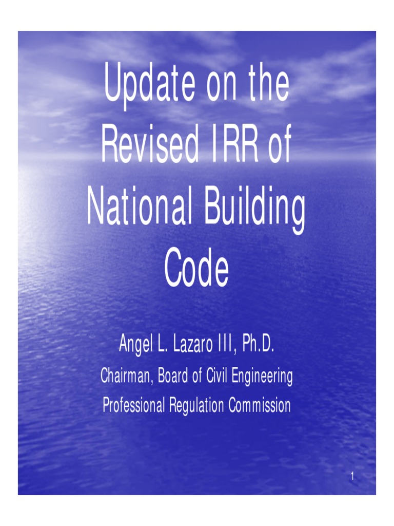 Revised IRR Update on National Building Code | PDF | Architect ...