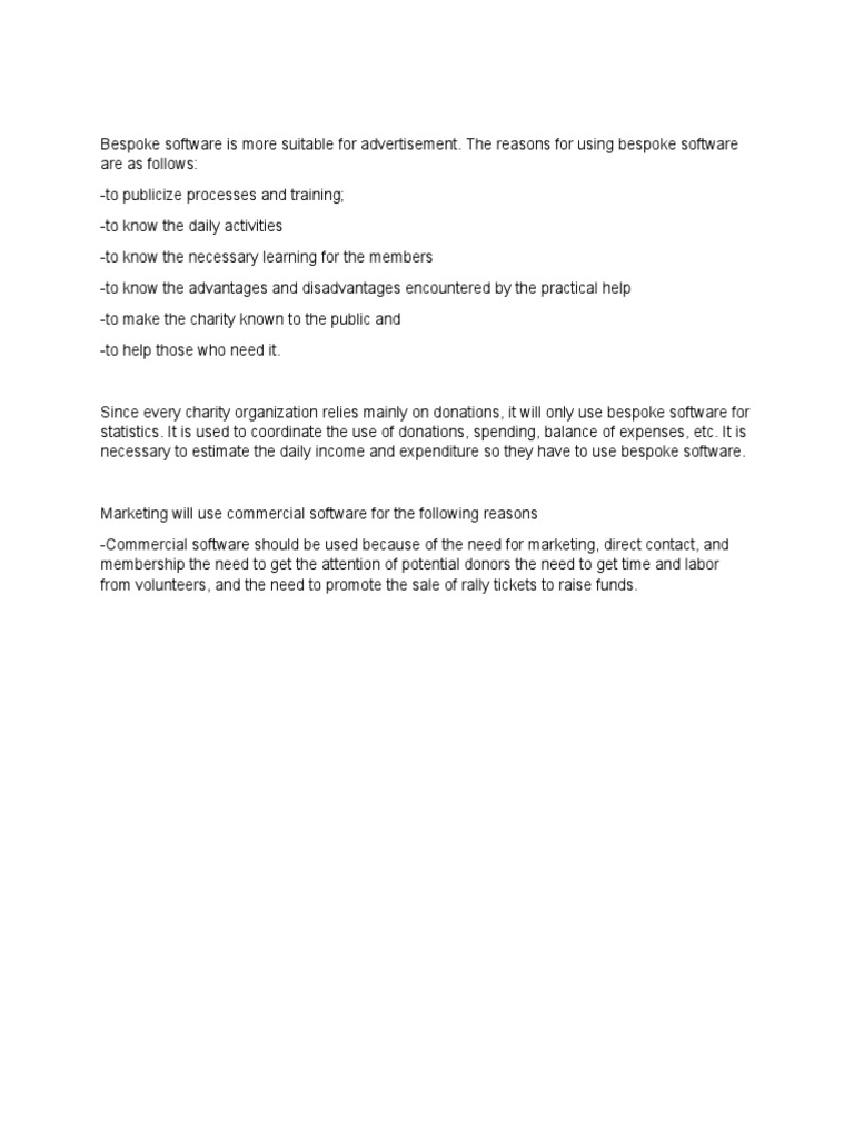 Bespoke Software Is More Suitable For Advertisement | PDF