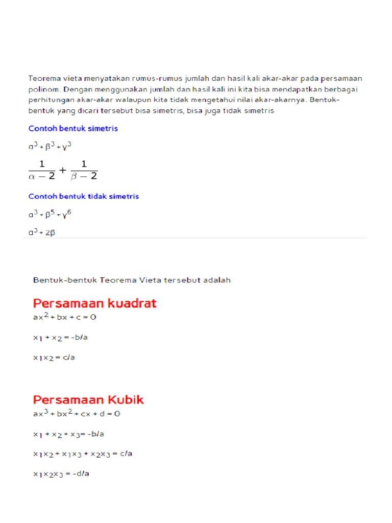 Teori Vieta | PDF