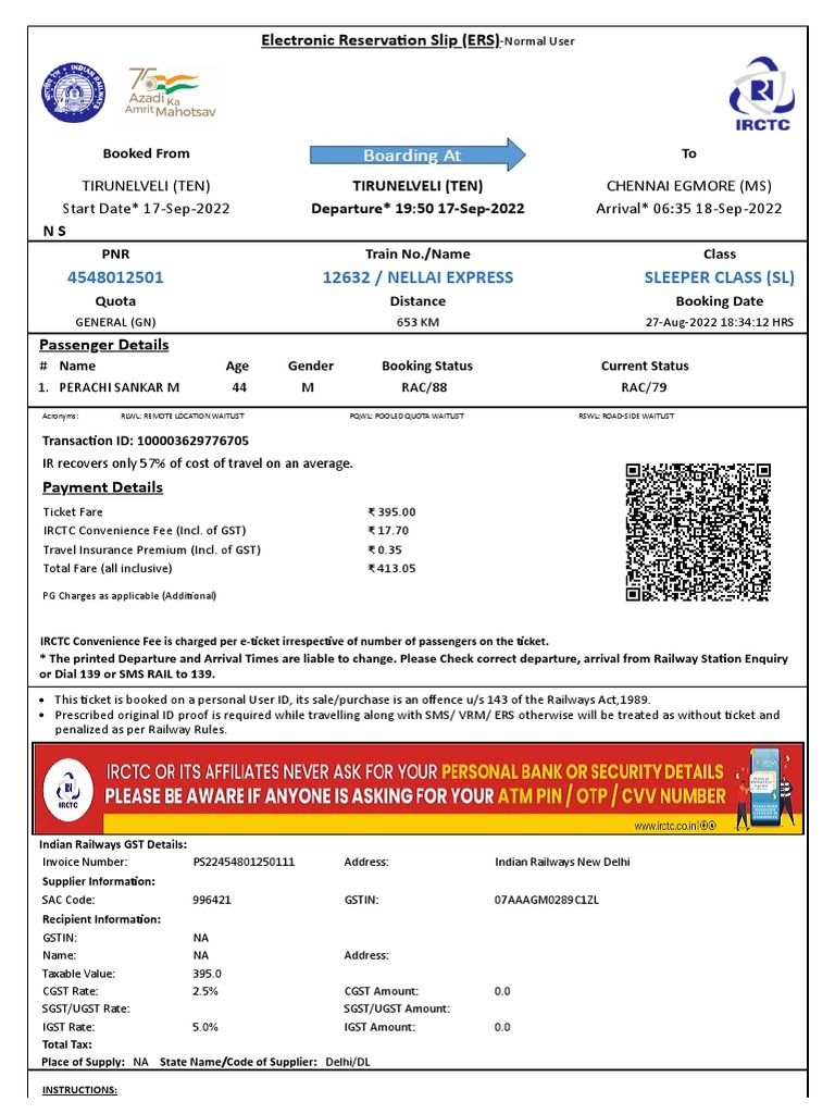 Irctc 1 | PDF | Identity Document