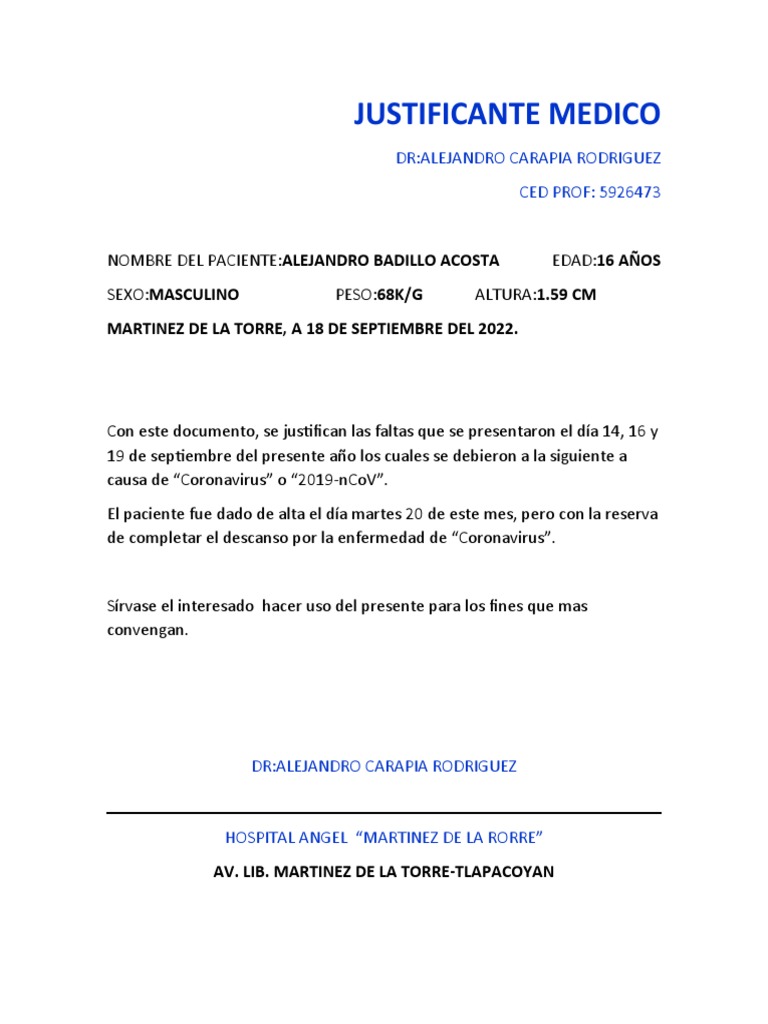 Justificante Medico | PDF