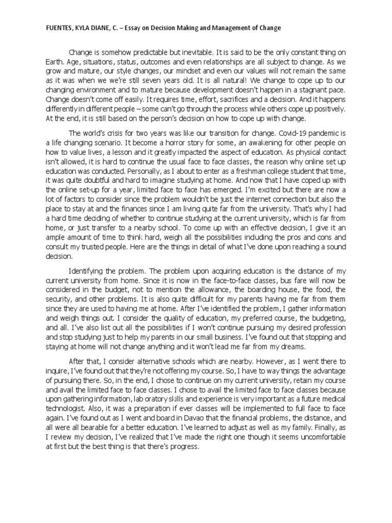 Reflection About Management | PDF | Cognition | Psychology