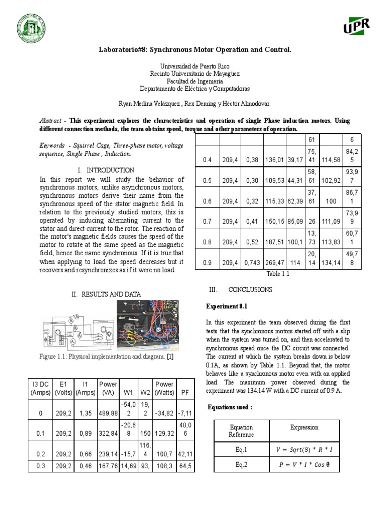 Synchronous Motor Operation Study | PDF | Electric Motor | Magnetism