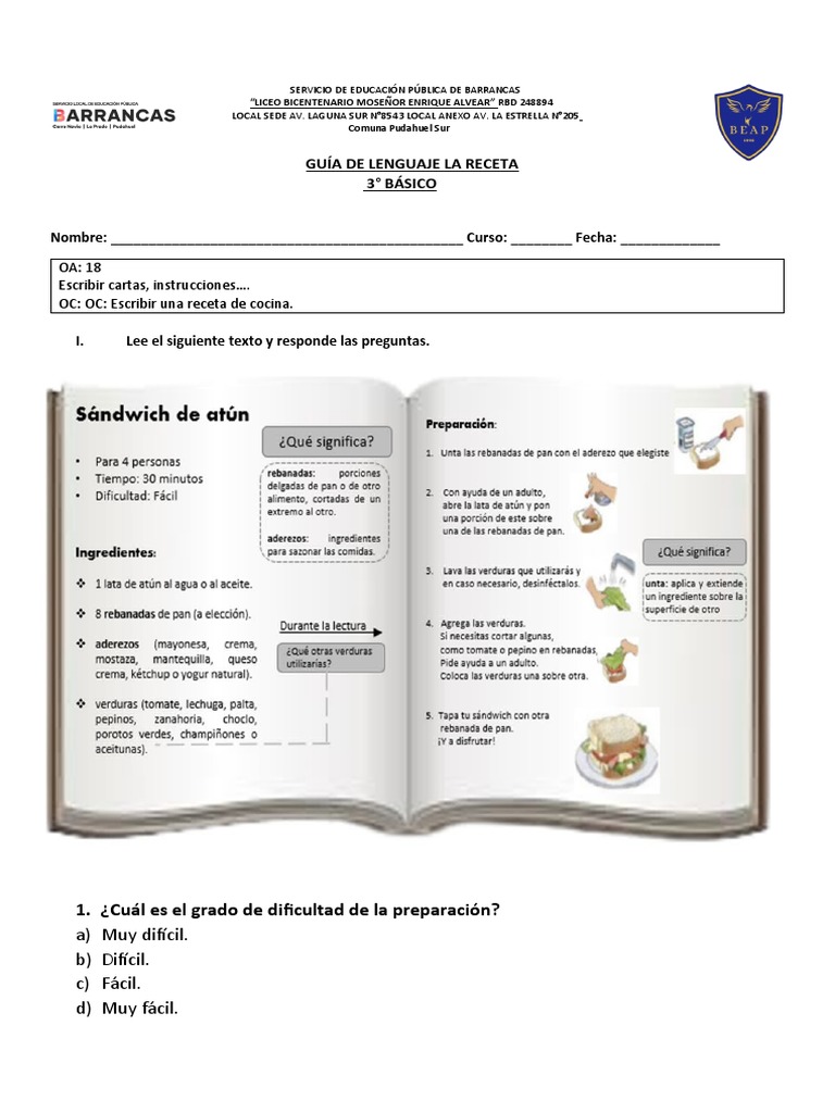 Texto Instructivo La Receta | PDF
