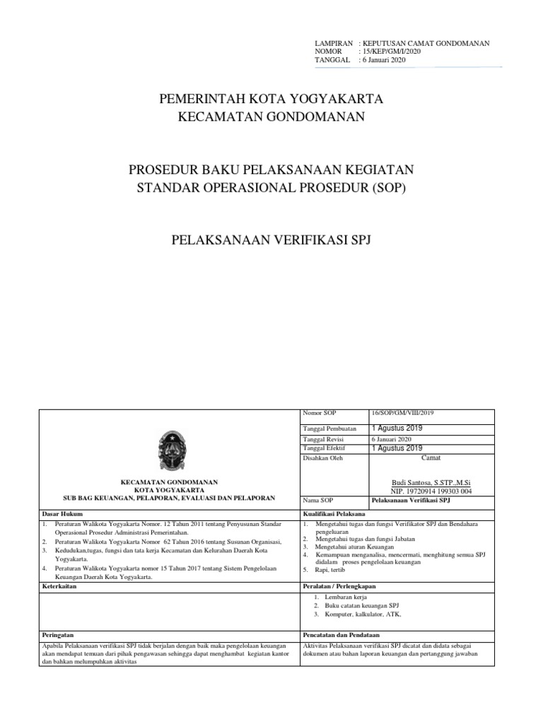 Sop Verifikasi SPJ 4229 PDF | PDF