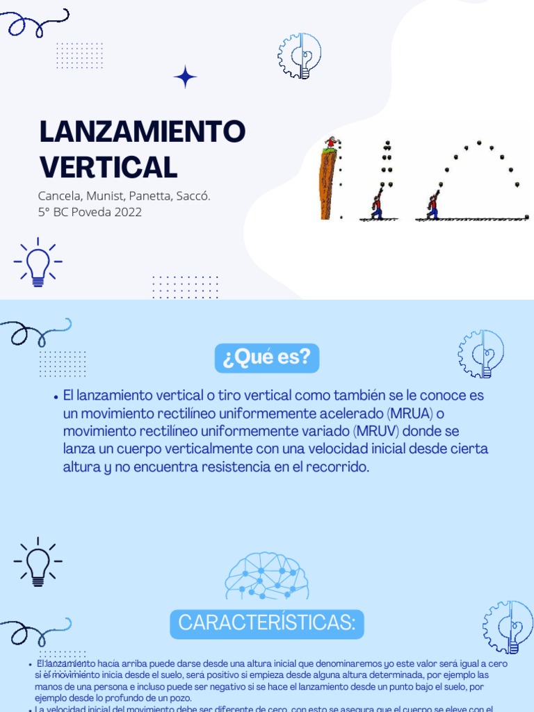 Lanzamiento Vertical | PDF | Aceleración | Velocidad