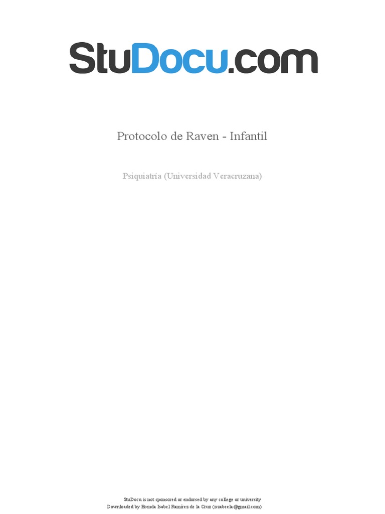 Protocolo de Raven Infantil | PDF