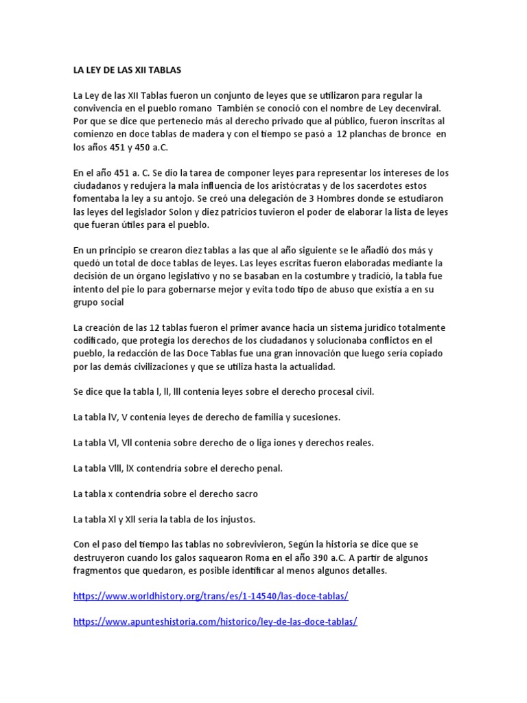 Ley de Las 12 Tablas | PDF