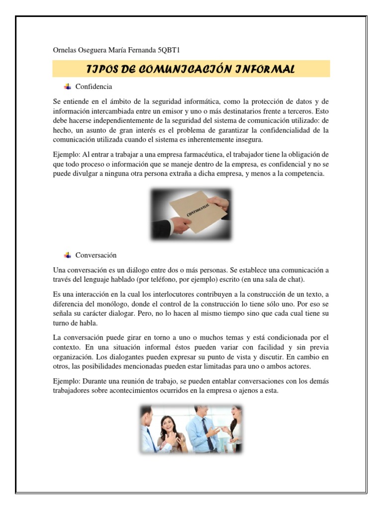 Comunicación Informal | PDF | Diálogo | Conversacion