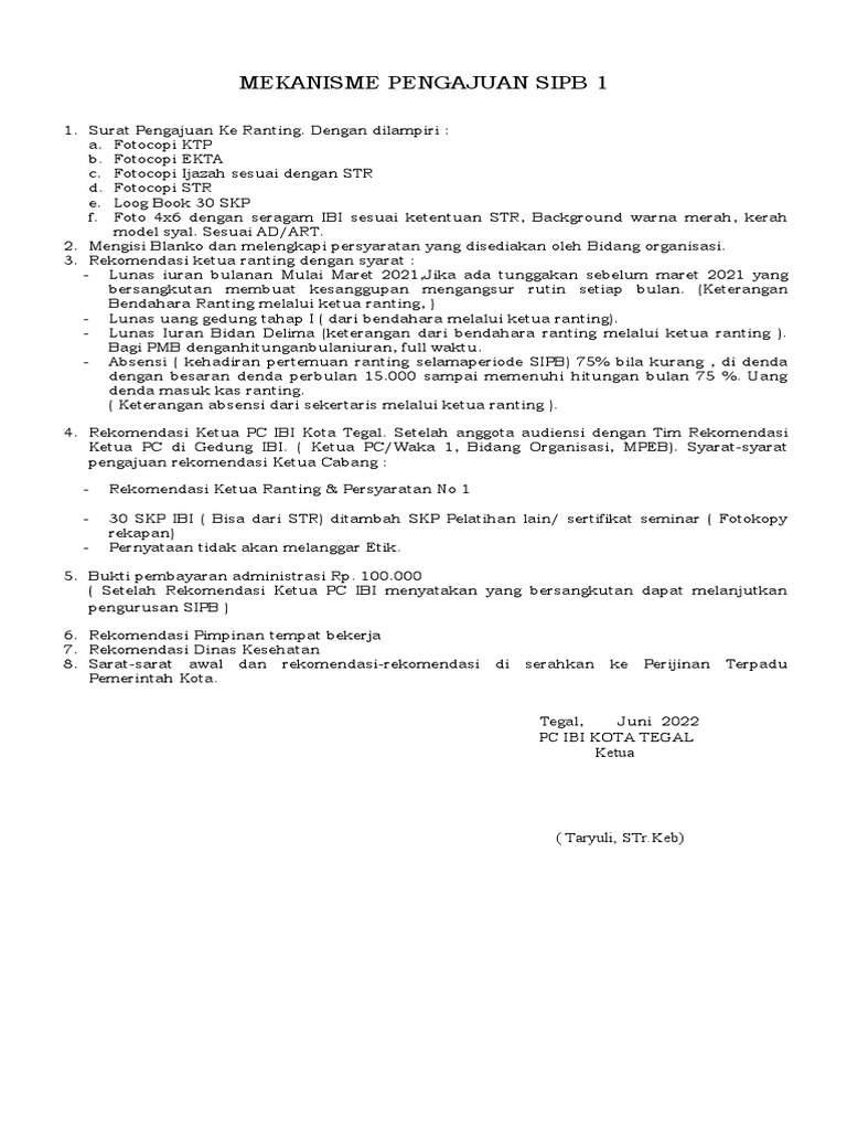 ALUR PENGURUSAN SIPB 1 Sum | PDF